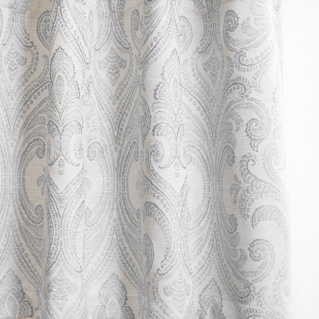 Flower Embroidered pattern linen custom made curtains in Subtle Gray Loft Curtains